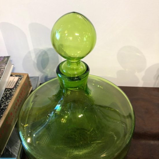 Mid Century Modern Large Blenko Glass Apple Green Decanter – MrsPKandOz